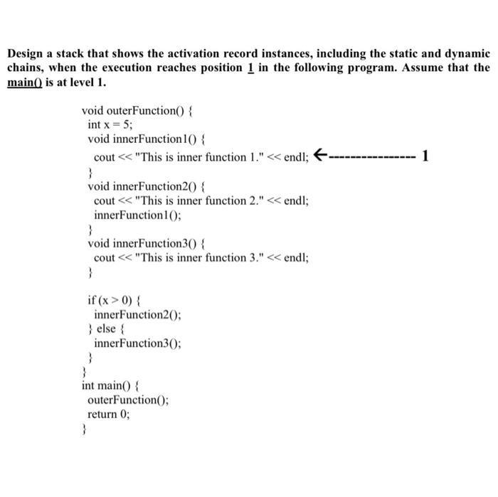 [Solved]: draw a stack stack that shows the activation reco