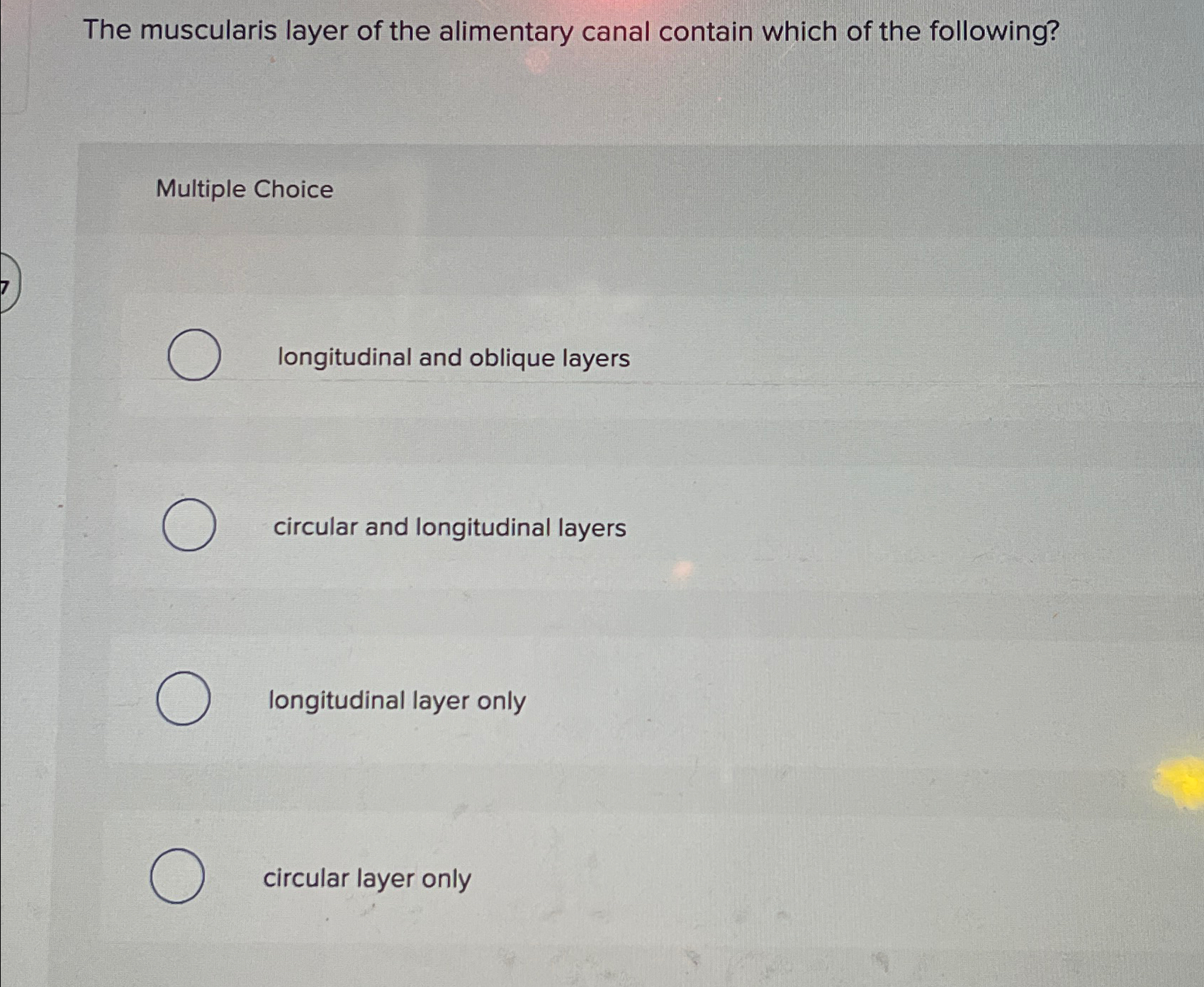 Solved The muscularis layer of the alimentary canal contain | Chegg.com