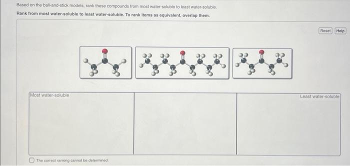 Solved Based on the ball-and-stick models, rank these | Chegg.com