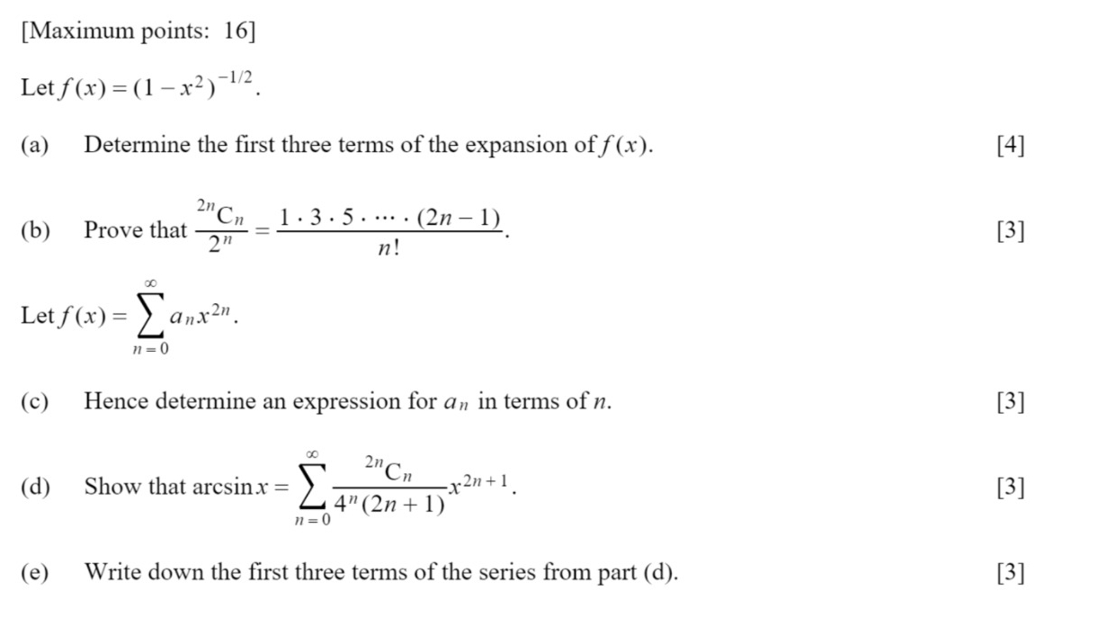 Solved [Maximum points: 16]Let f(x)=(1-x2)-12.(a) ﻿Determine | Chegg.com