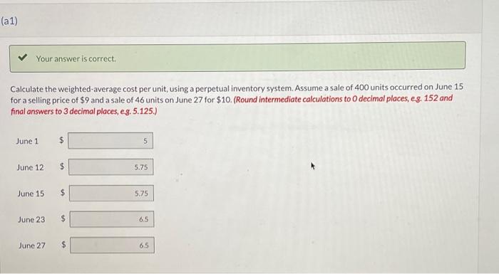 Solved Calculate the weighted-average cost per unit, using a | Chegg.com