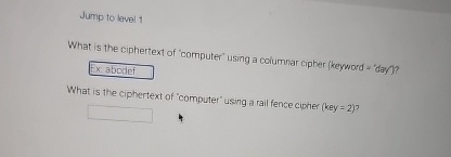 Solved Jump to level 1What is the ciphertext of 'computer' | Chegg.com