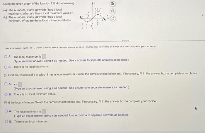 Solved Using the given graph of the function f, find the | Chegg.com