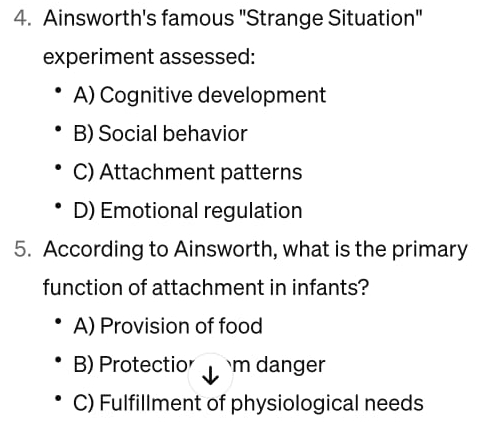 Solved Ainsworth's famous "Strange Situation"experiment | Chegg.com