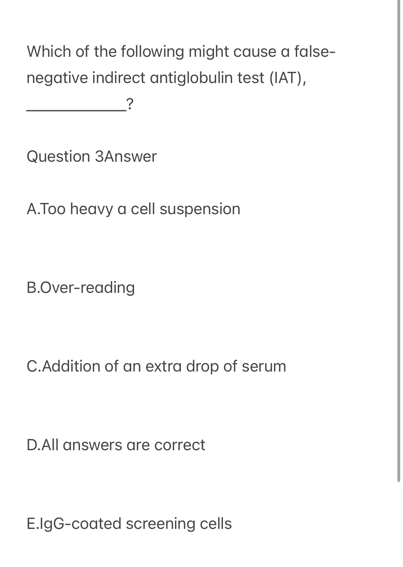 Solved Which of the following might cause a falsenegative | Chegg.com