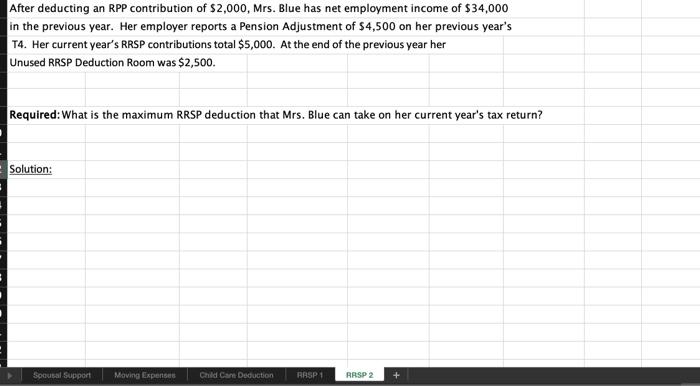 Solved After deducting an RPP contribution of $2,000, Mrs. | Chegg.com
