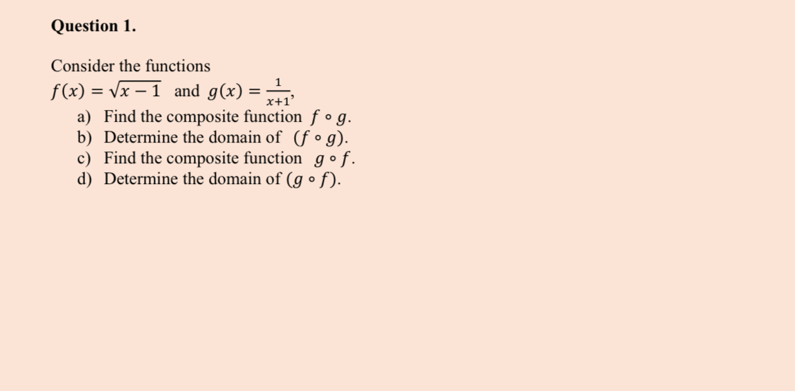 Question 1.Consider the functions f(x)=x-12 ﻿and | Chegg.com