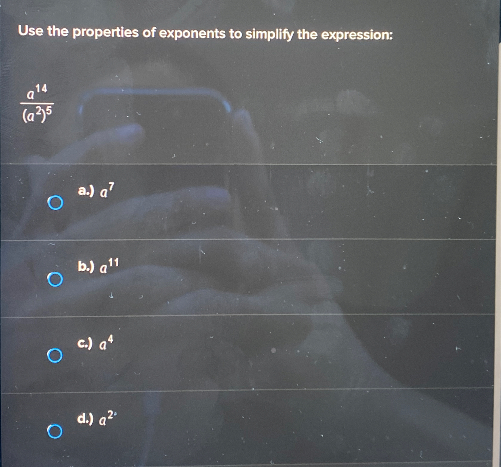 Solved Use the properties of exponents to simplify the | Chegg.com