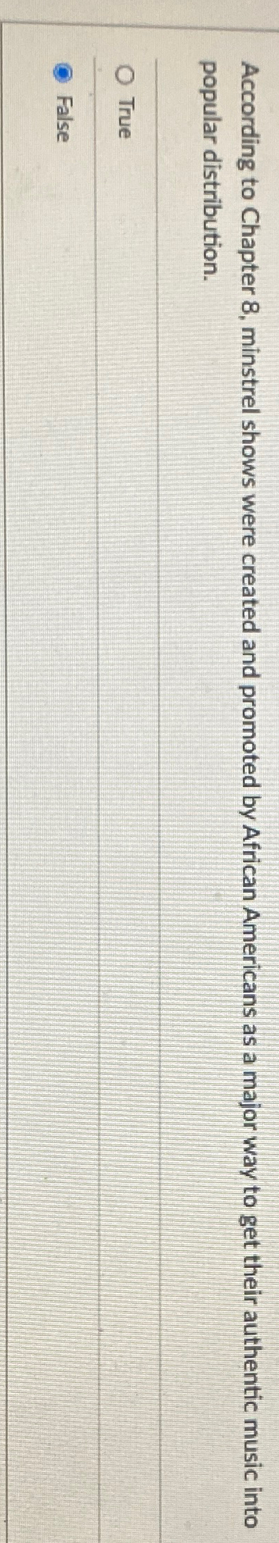 Solved According to Chapter 8, ﻿minstrel shows were created | Chegg.com