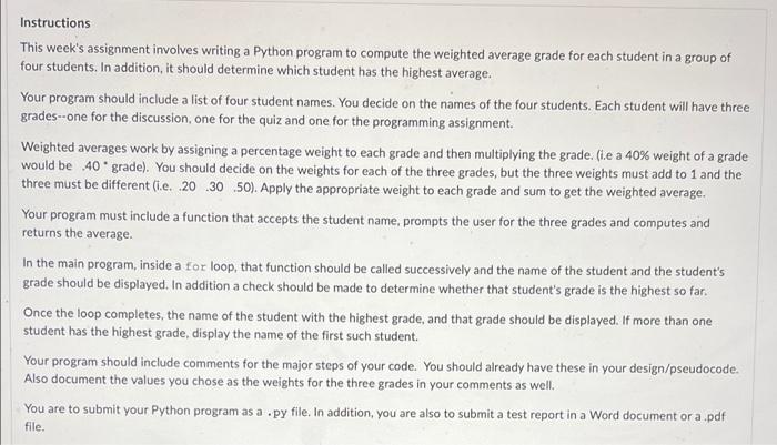 Solved Instructions This Weeks Assignment Involves Writing 2313