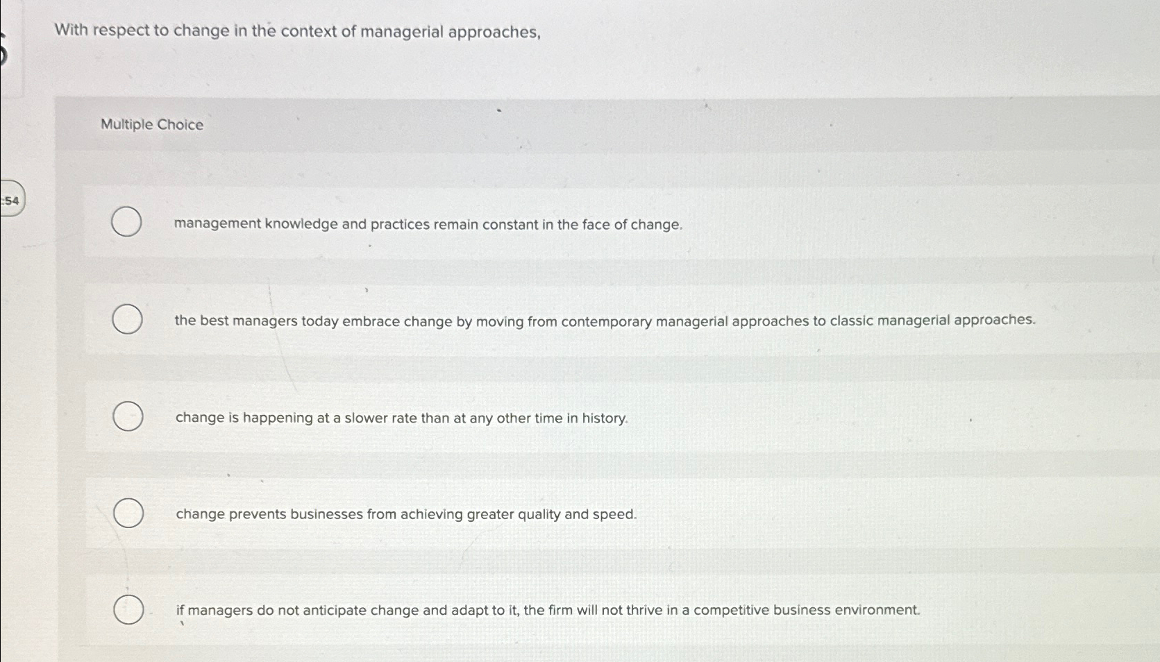 Solved With respect to change in the context of managerial | Chegg.com