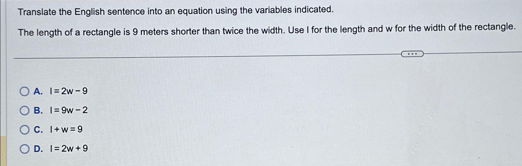 Solved Translate the English sentence into an equation using | Chegg.com