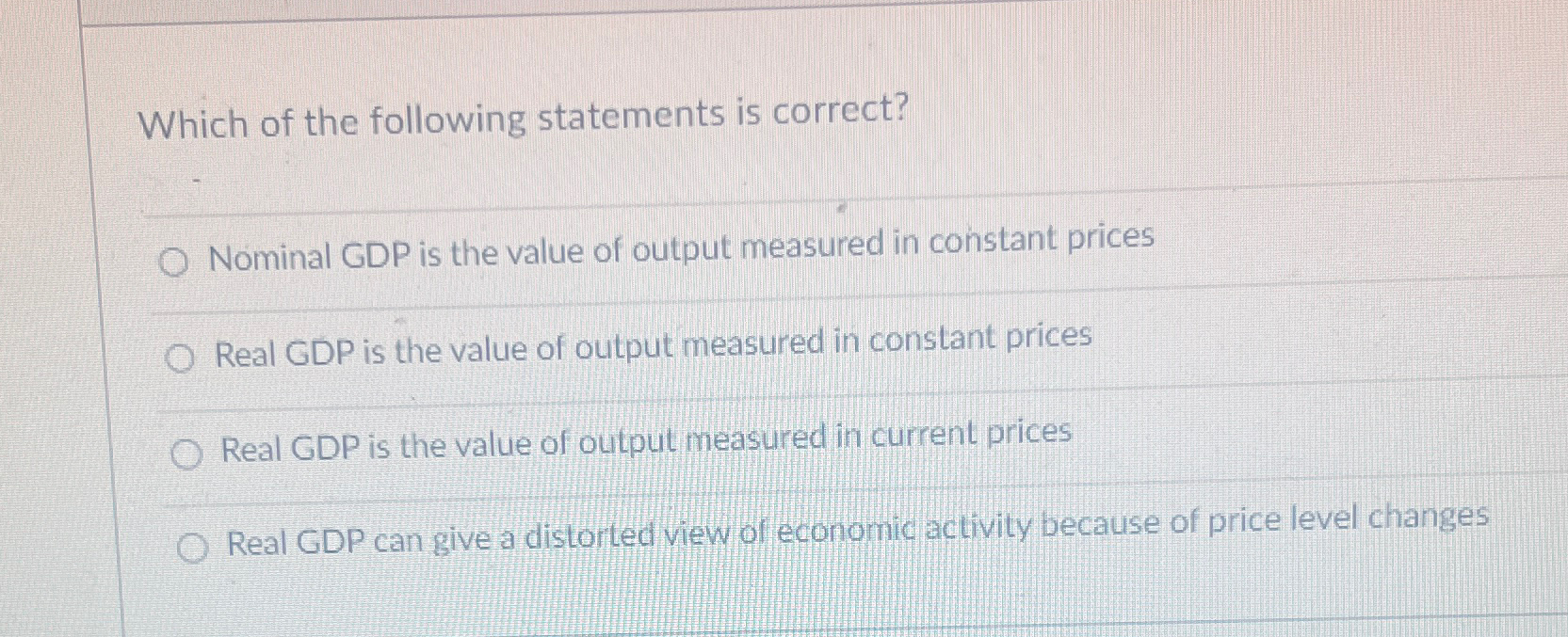 Solved Which of the following statements is correct?Nominal | Chegg.com