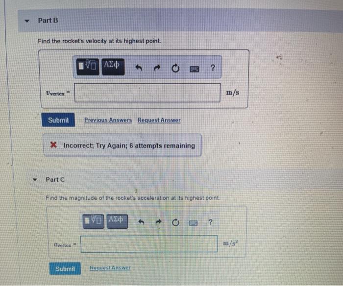 Solved A rocket blasts off vertically from rest on the | Chegg.com