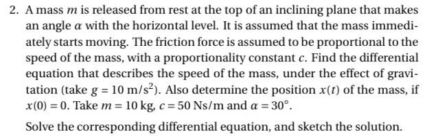 Solved A mass m is released from rest at the top of an | Chegg.com