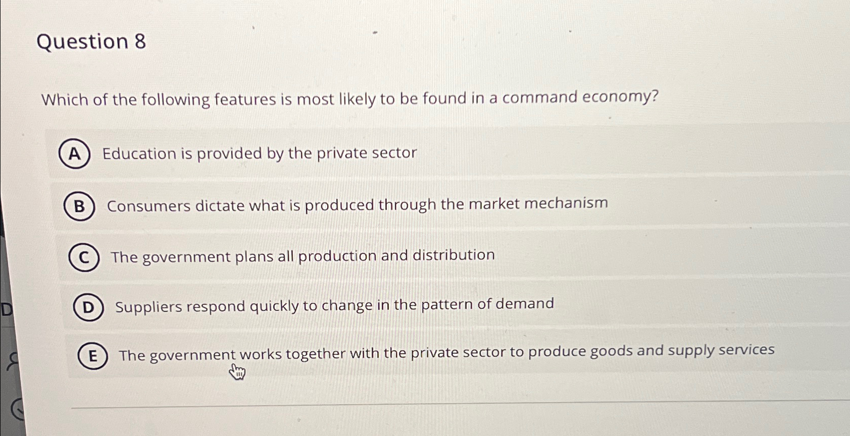 Solved Question 8Which of the following features is most | Chegg.com