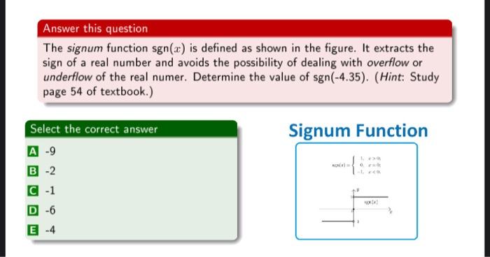 Solved Answer this question The signum function sgn(x) is | Chegg.com