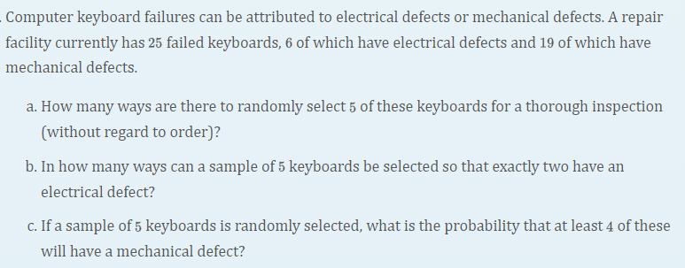 Solved Computer keyboard failures can be attributed to | Chegg.com