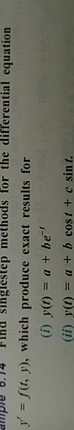 y'=f(t,y), ﻿which produce exact results | Chegg.com