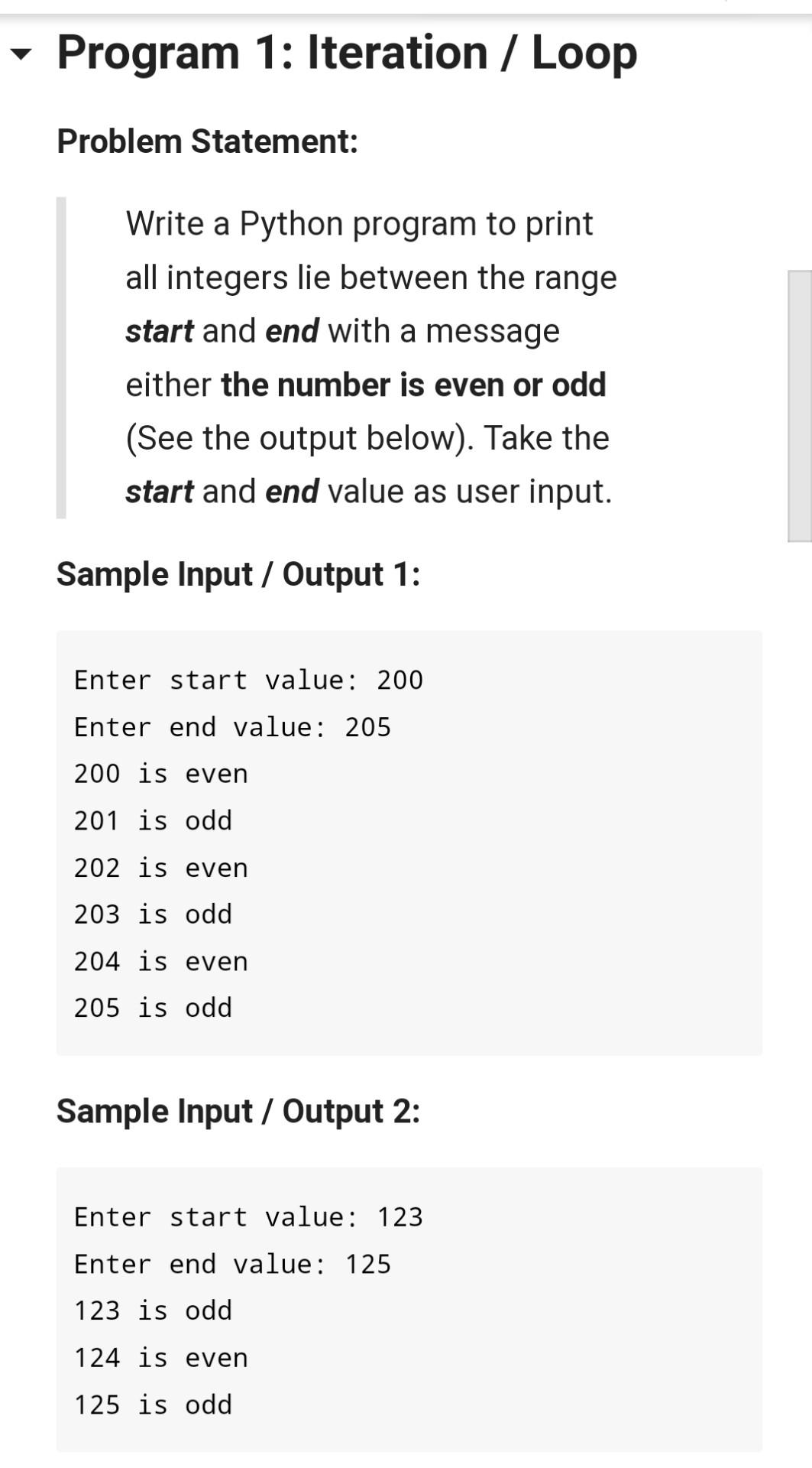 Solved Program 1 Iteration Loop Problem Statement Write