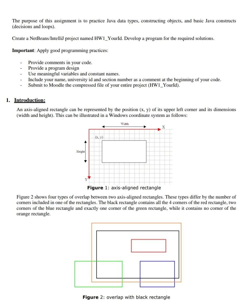 Solved The purpose of this assignment is to practice Java | Chegg.com