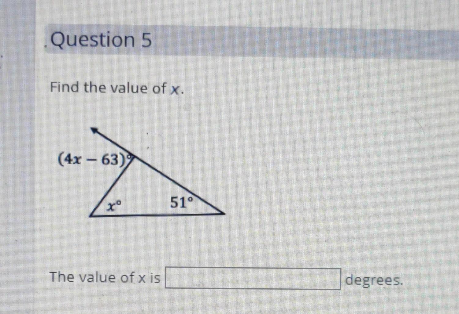 Solved Find the value of x. The value of x isFind the value | Chegg.com