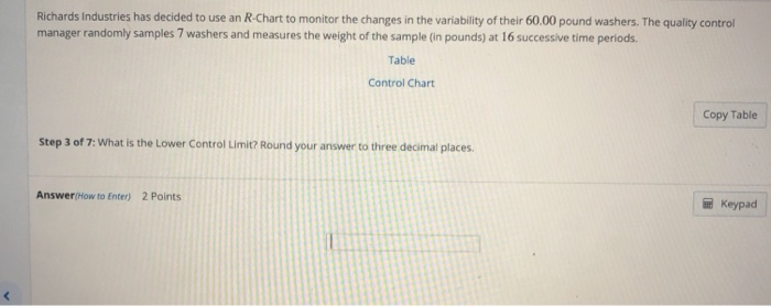 Solved Richards Industries has decided to use an R-Chart to | Chegg.com