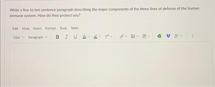 Solved Write a five to ten sentence paragraph describing the | Chegg.com