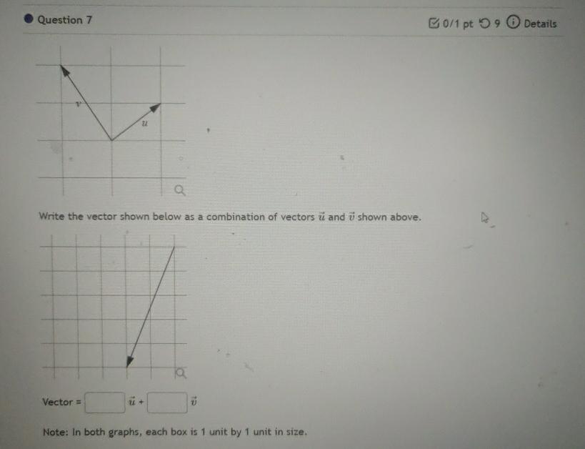 Solved Write the vector shown below as a combination of | Chegg.com