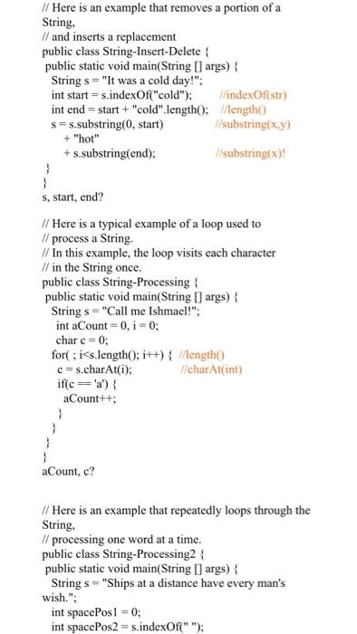 Solved 1. Tracing Code with Strings (Show what is stored in | Chegg.com