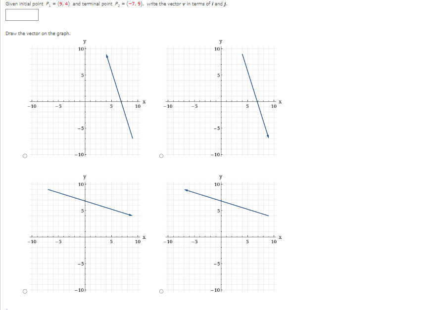 Given initial point P1=(9,4) ﻿and terminal point | Chegg.com