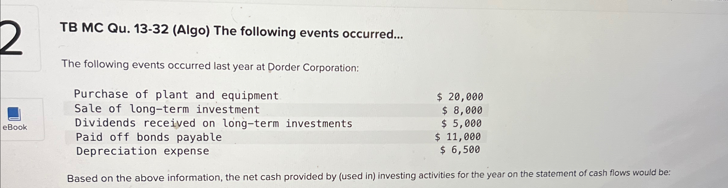 Solved TB MC Qu. 13-32 (Algo) ﻿The following events | Chegg.com