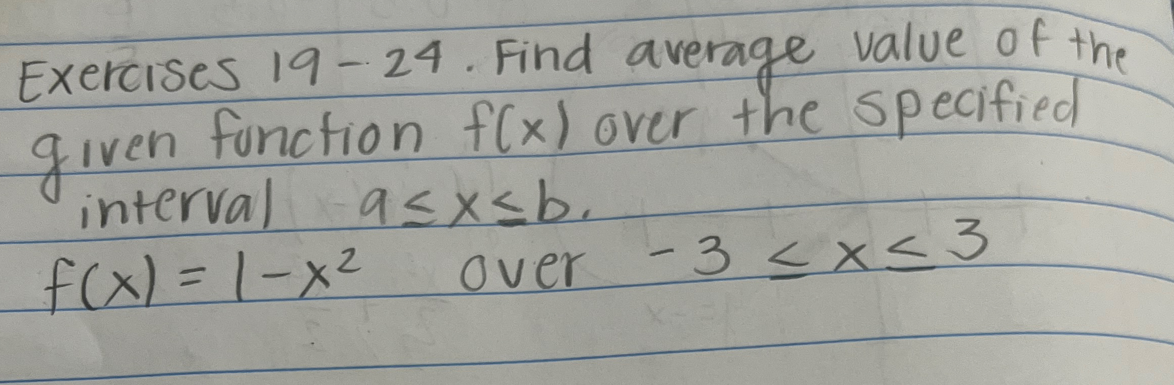Solved Exercises 19-24. ﻿Find average value of the given | Chegg.com