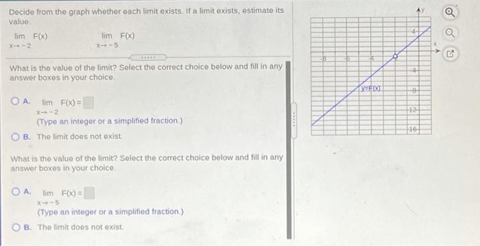 Solved AY Decide from the graph whether each limit exists. | Chegg.com