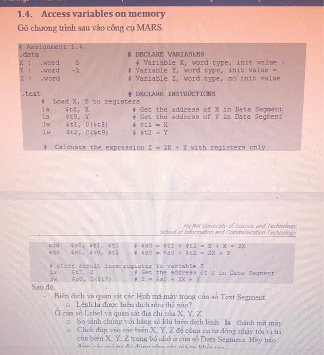Solved 1.1. Assign a 16 -bit value Write the following code | Chegg.com