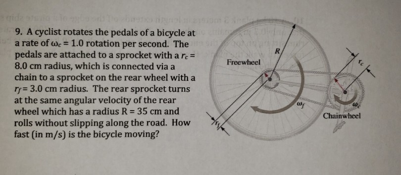 Solved Freewheel 9. A cyclist rotates the pedals of a | Chegg.com