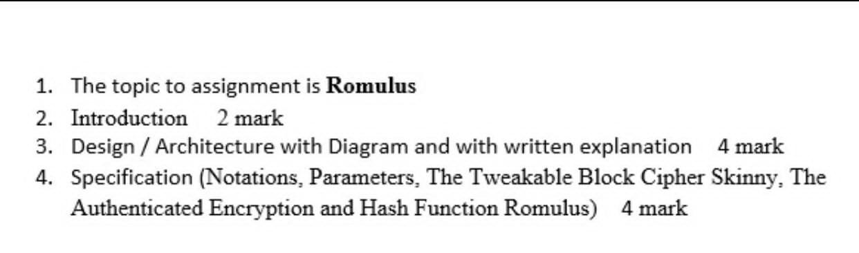 Solved 1. The topic to assignment is Romulus 2. Introduction | Chegg.com