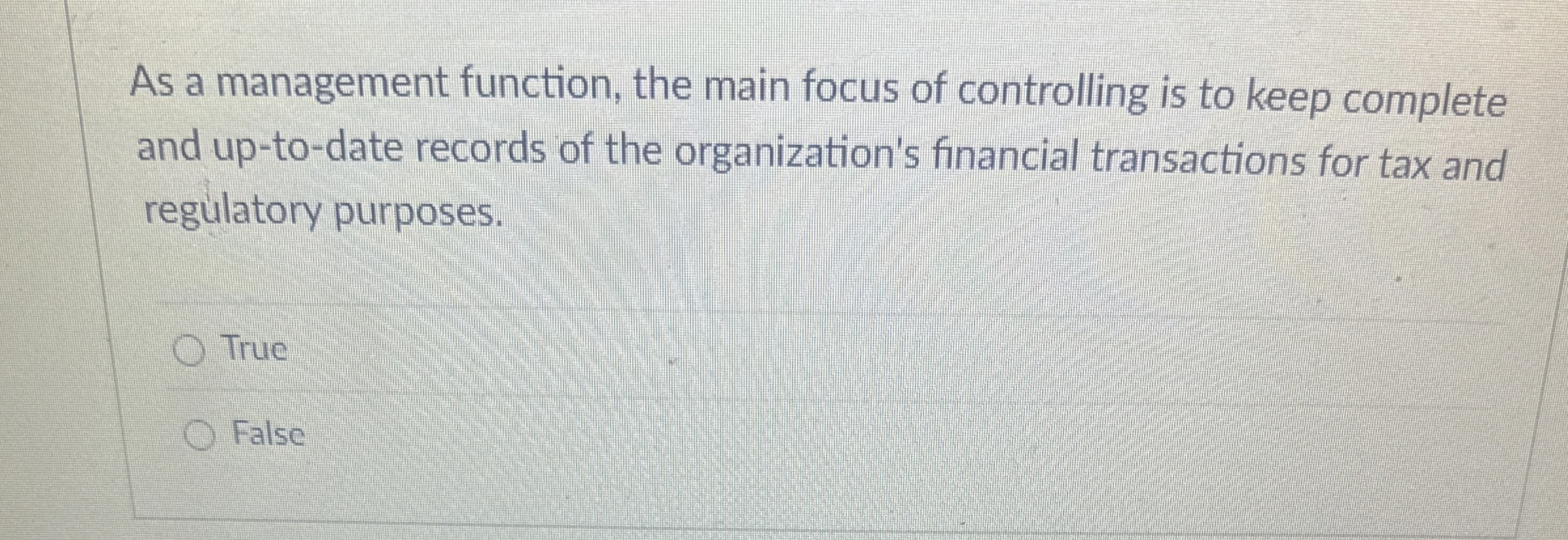 Solved As a management function, the main focus of | Chegg.com