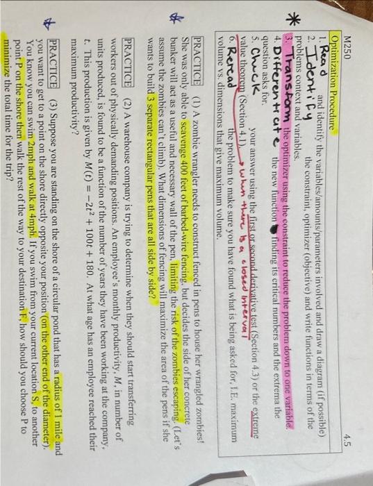 Solved Optimization Procedure 1. Rea d and identify the | Chegg.com