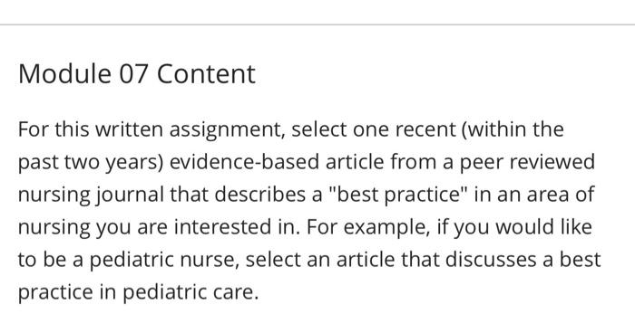 Solved Module 07 Content For this written assignment, select | Chegg.com