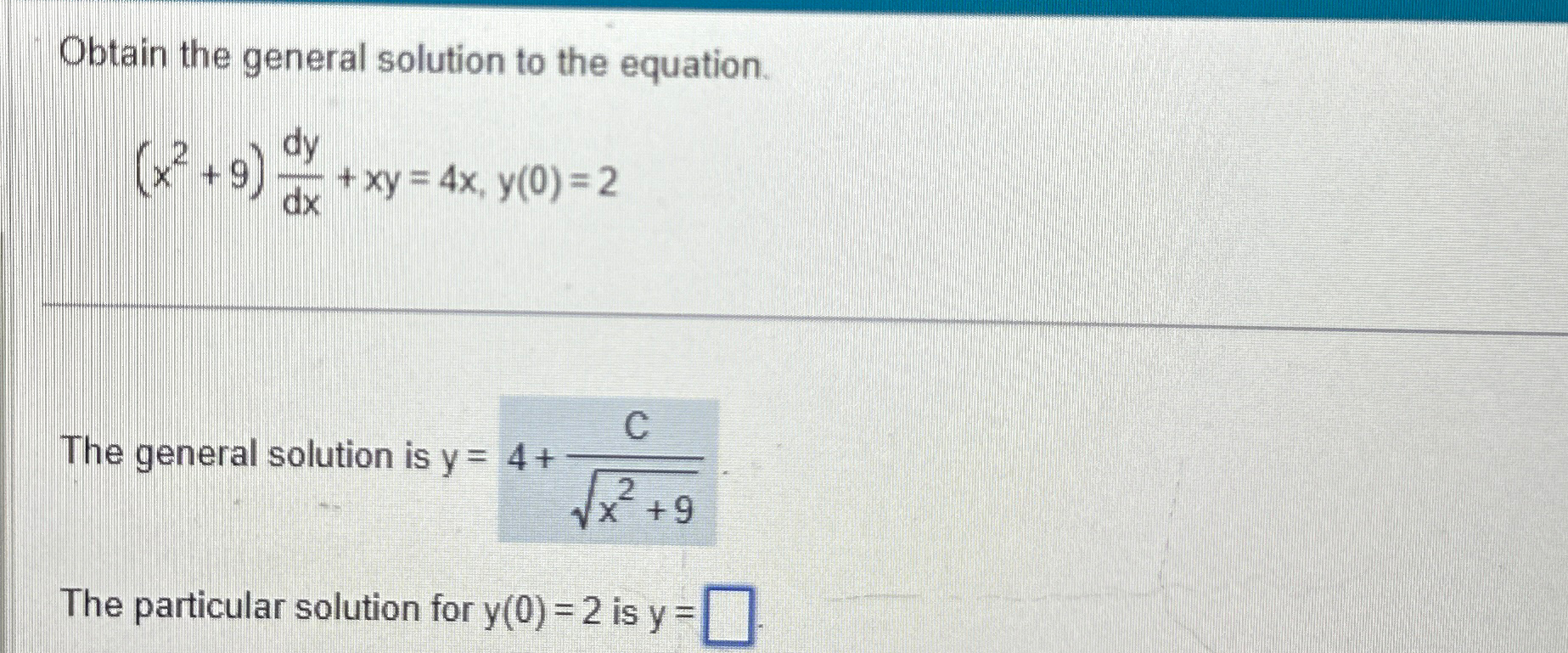 Solved Obtain the general solution to the | Chegg.com