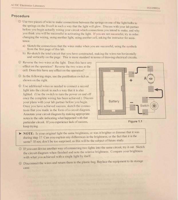 Solved Experiment 1: Circuits Experiment Board EQUIPMENT | Chegg.com