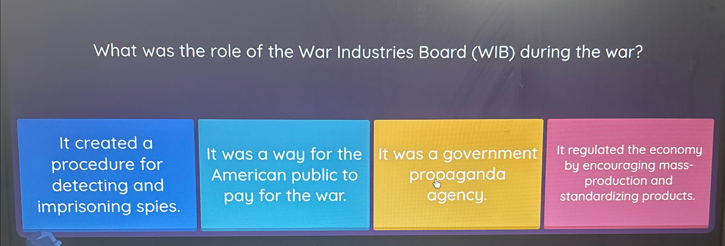 Solved What was the role of the War Industries Board (WIB) | Chegg.com