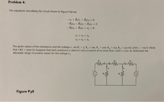 Solved Problem 4: The equations describing the circuit shown | Chegg.com
