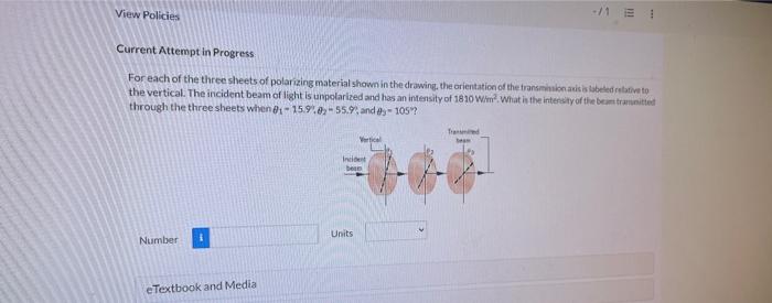 Solved For each of the three sheets of polarizing material | Chegg.com