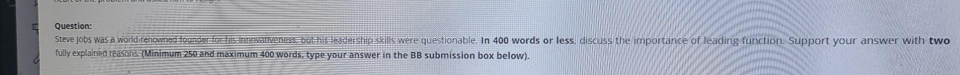 Solved Question: Steve Jobs was a world-renowned founder for | Chegg.com