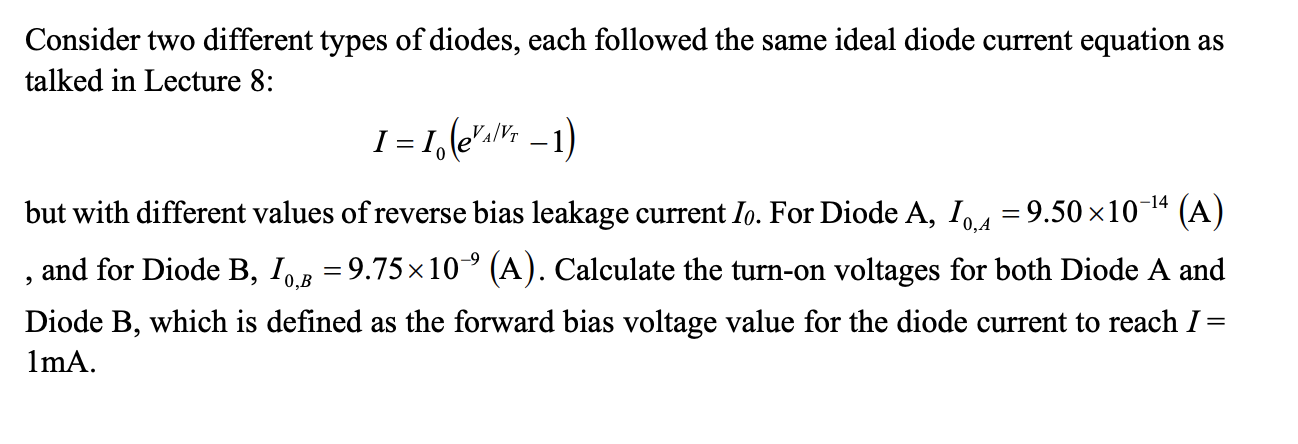 Solved Consider two different types of diodes, each followed | Chegg.com Solved Consider two different types of diodes, each followed | Chegg.com