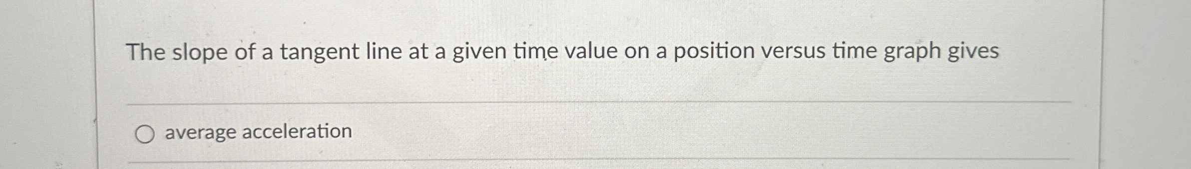 Solved The slope of a tangent line at a given time value on | Chegg.com