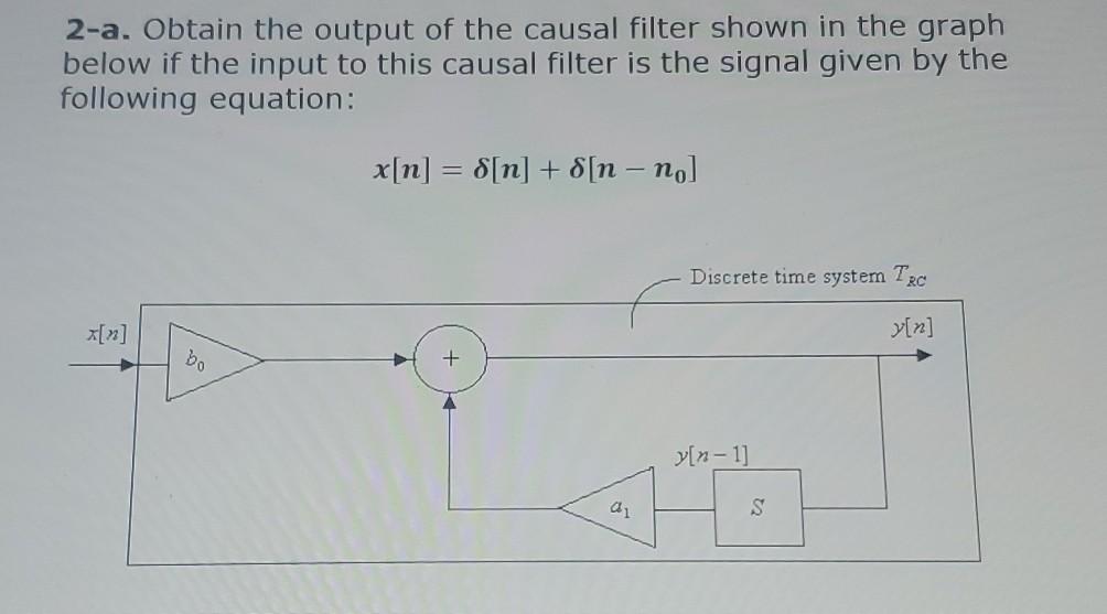 Solved 2-a. Obtain the output of the causal filter shown in | Chegg.com