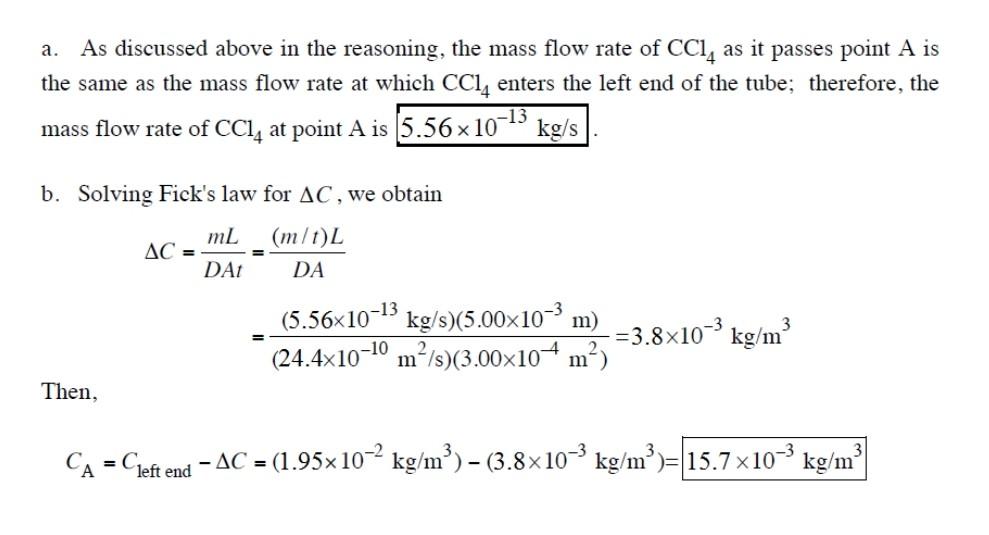 Solved Question: Carbon tetrachloride (CCl4) is diffusing | Chegg.com